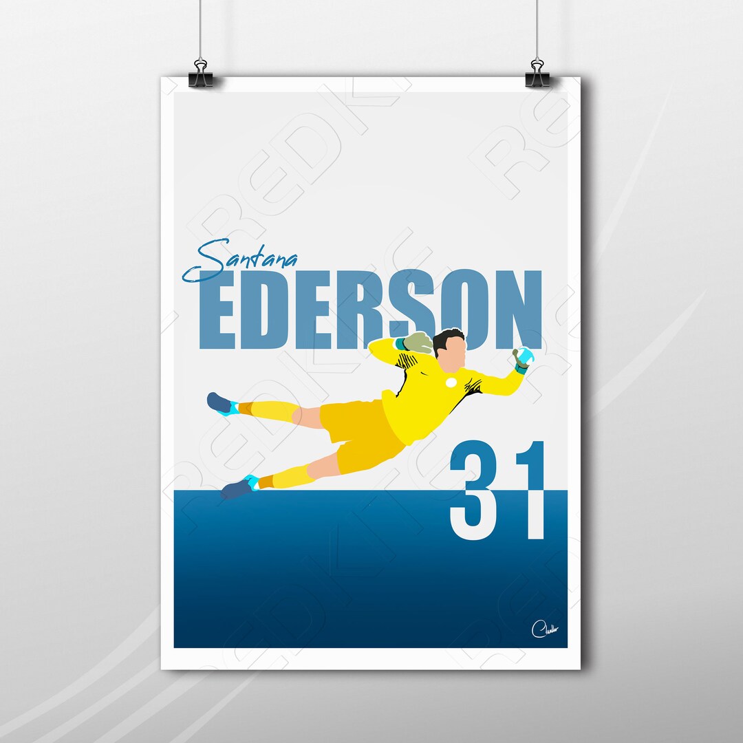 Ederson Manchester city art print, Ederson, Manchester City, Man City ...
