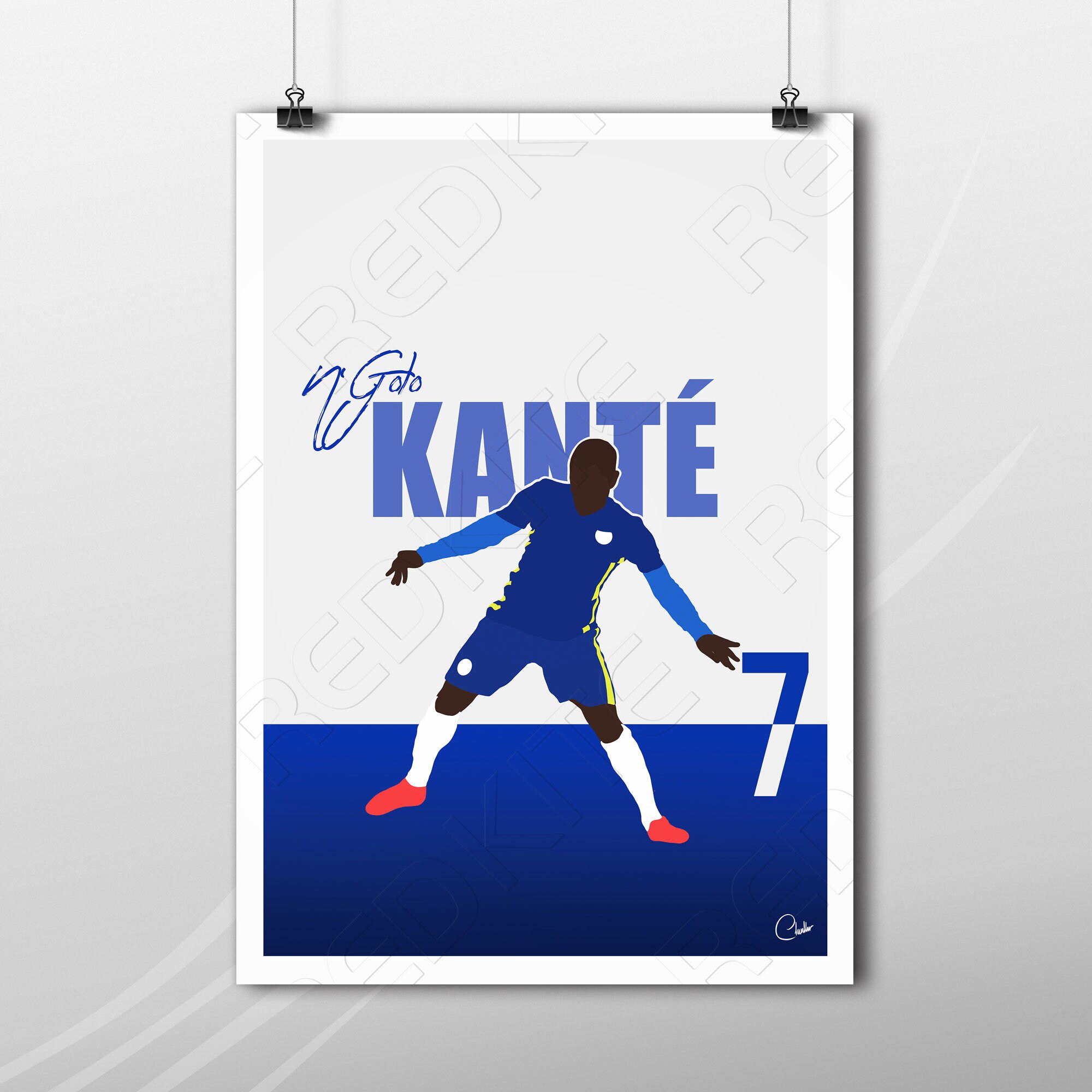 N'golo Kanté the Blues Poster, N'golo Kanté, Chelsea Poster, Chelsea ...