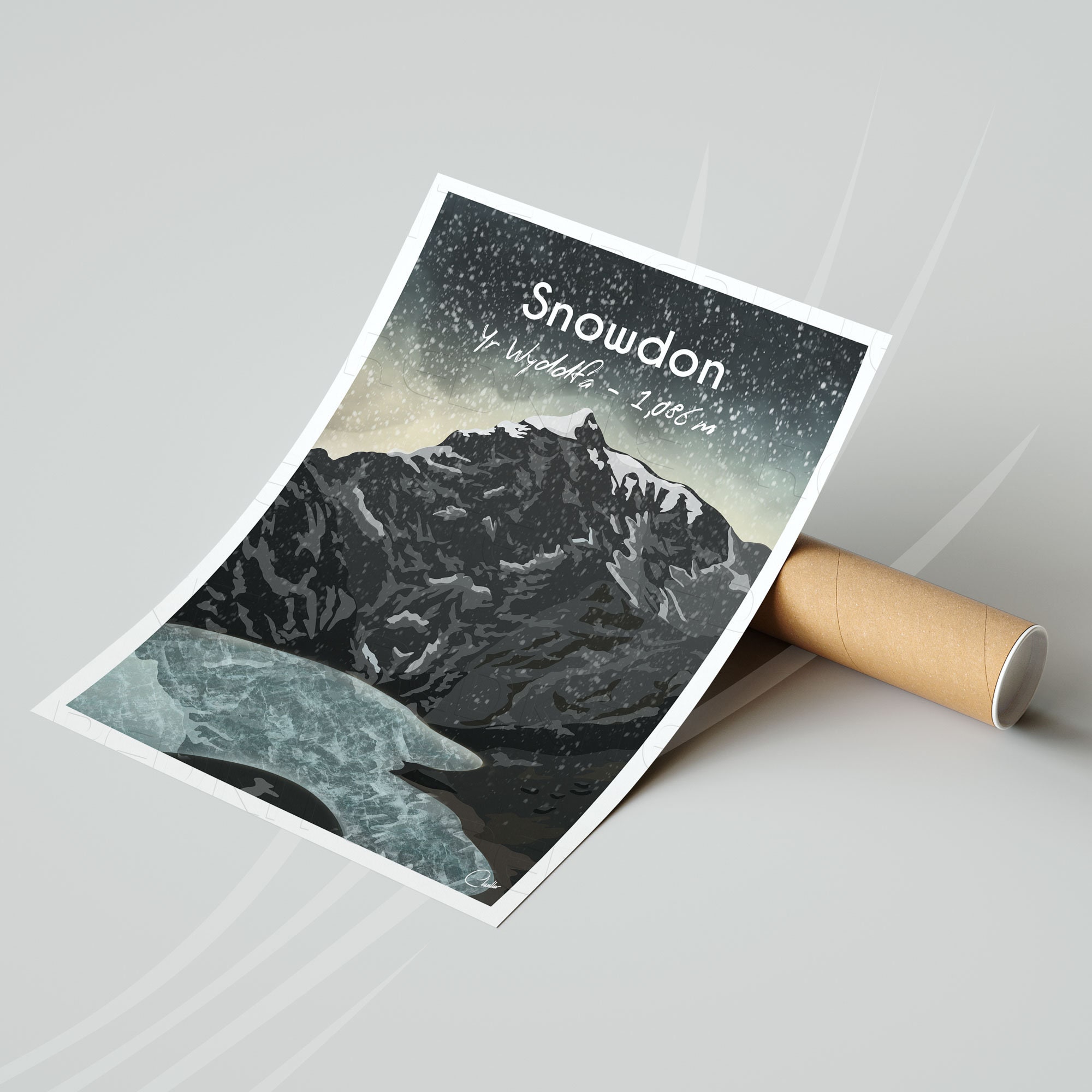 Snowdon Drawing Snowdon Poster Mount Snowdon Snowdon Gifts Hiking Gifts ...