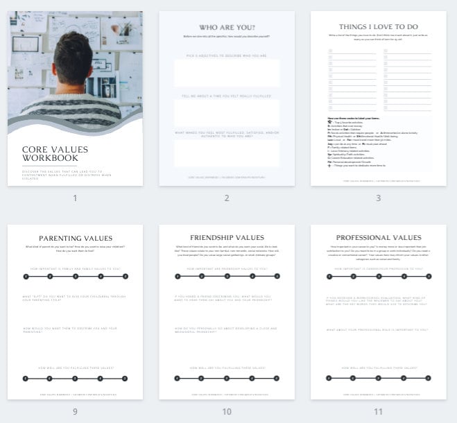 Core Values Digital Workbook: Self-help Series - Etsy