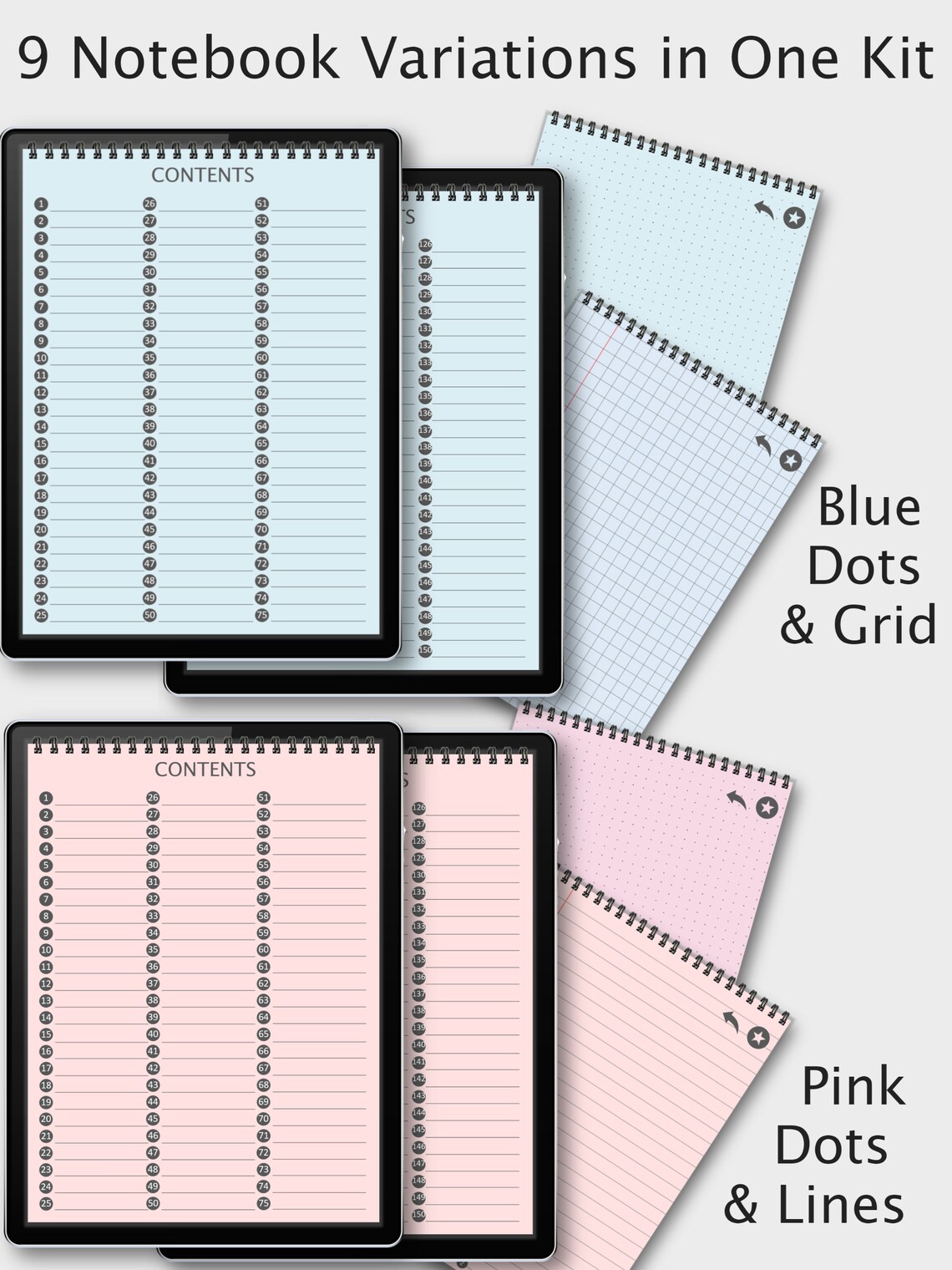 Digital Note Pad Template for Goodnotes Notebook, Notepad Digital Paper ...