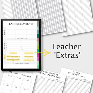 Undated Teacher Calendar 2021, Digital Teacher Planner for Class Work ...