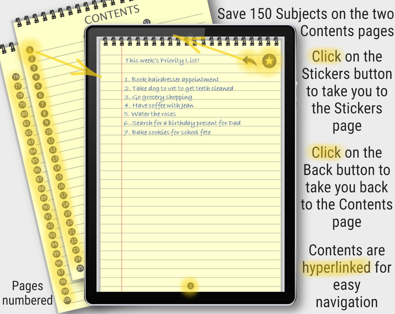 Digital Note Pad Template for Goodnotes Notebook Notepad - Etsy UK