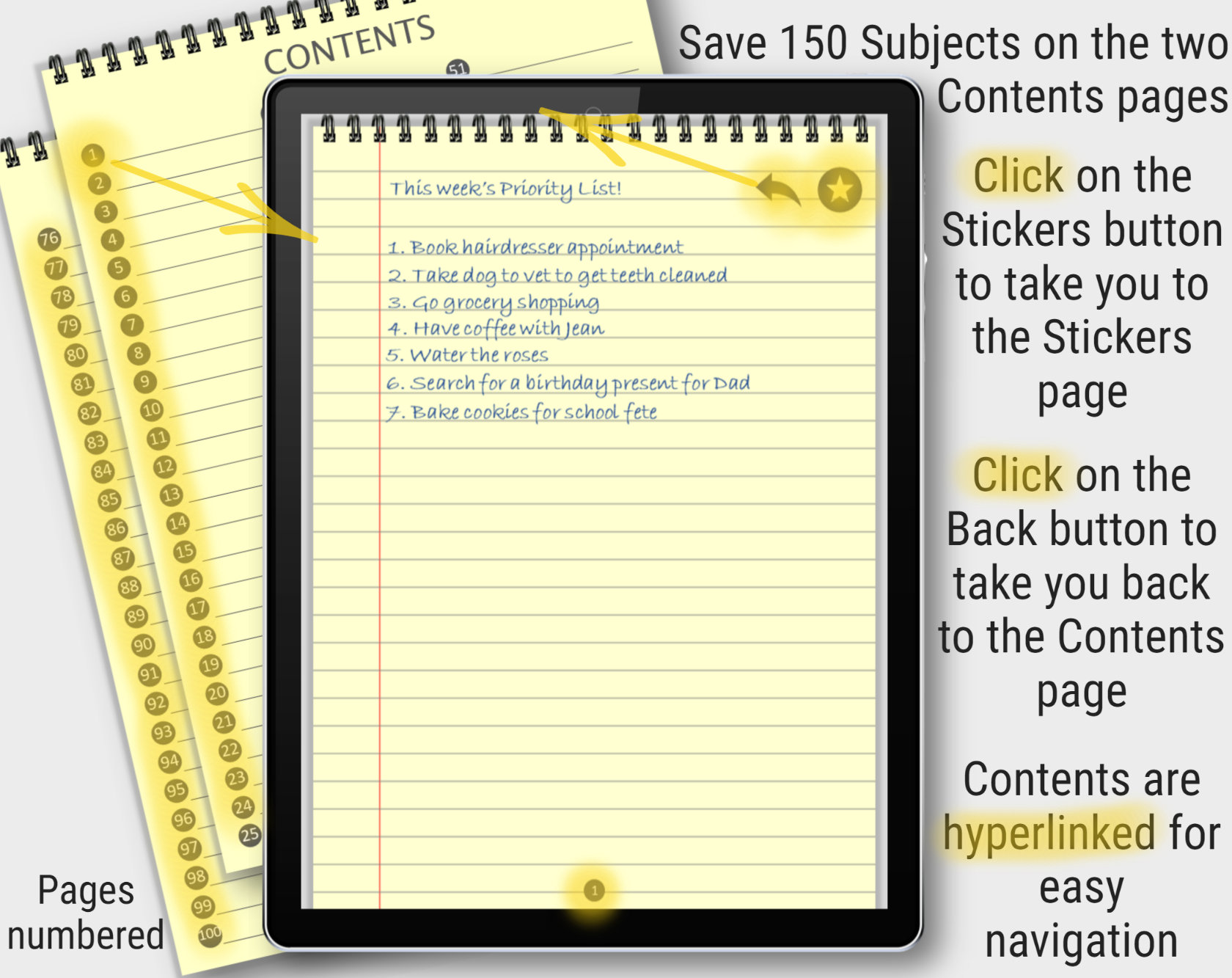 Digital Note Pad Template for Goodnotes Notebook, Notepad Digital Paper ...