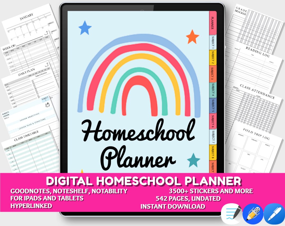 Daily Homeschool Planner, Homeschool Learning and Lesson Planner ...