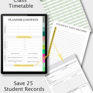 Undated Teacher Calendar 2021, Digital Teacher Planner for Class Work ...