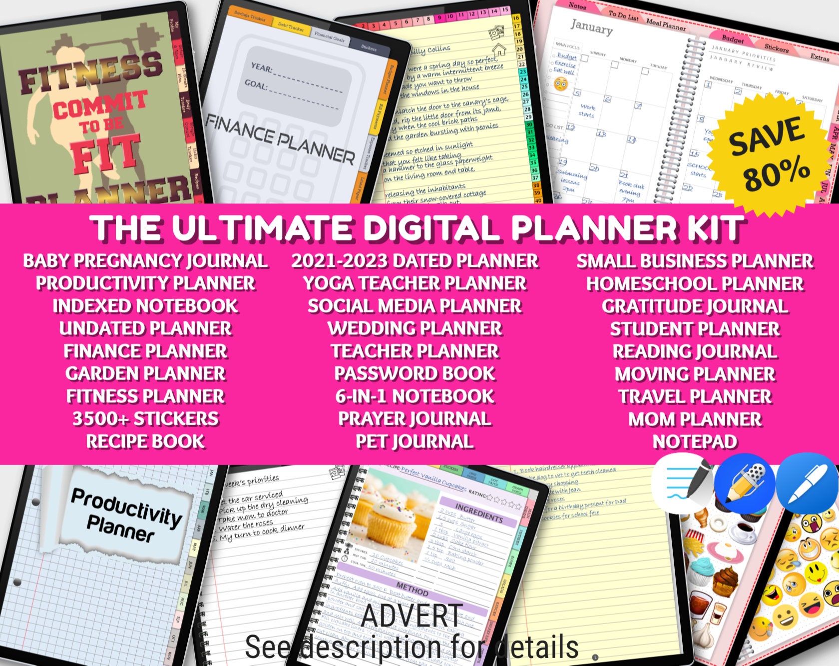 Undated Teacher Calendar 2021, Digital Teacher Planner for Class Work ...