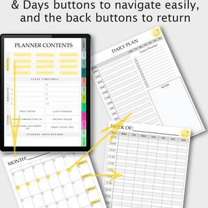 Undated Teacher Calendar 2021, Digital Teacher Planner for Class Work ...