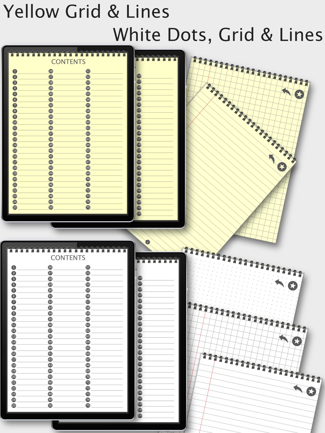 Digital Note Pad Template for Goodnotes Notebook, Notepad Digital Paper ...