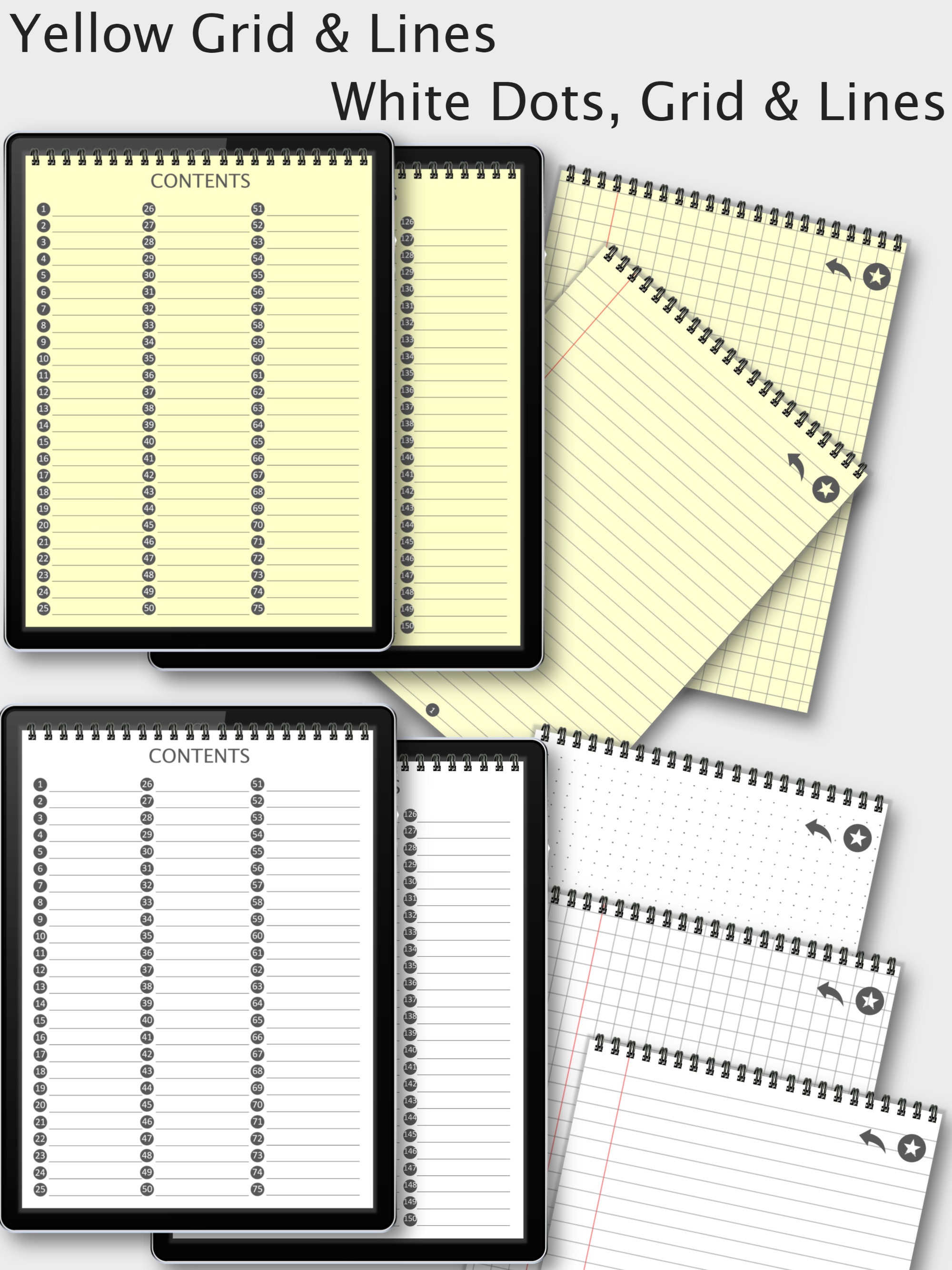 Digital Note Pad Template for Goodnotes Notebook, Notepad Digital Paper ...