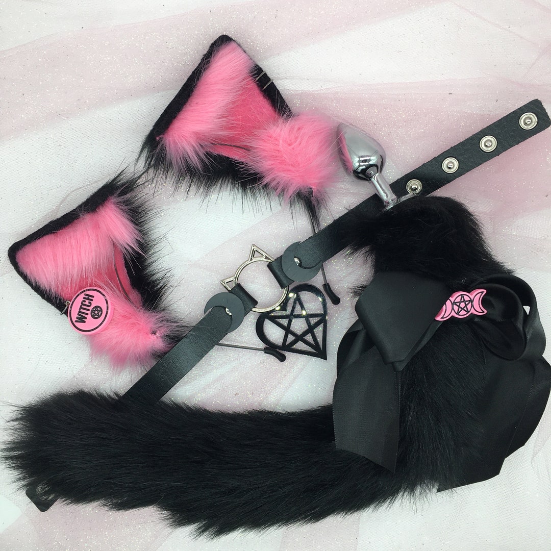18 Mature Pet Play Starter Set Fox Kitty Pink Black Ears - Etsy