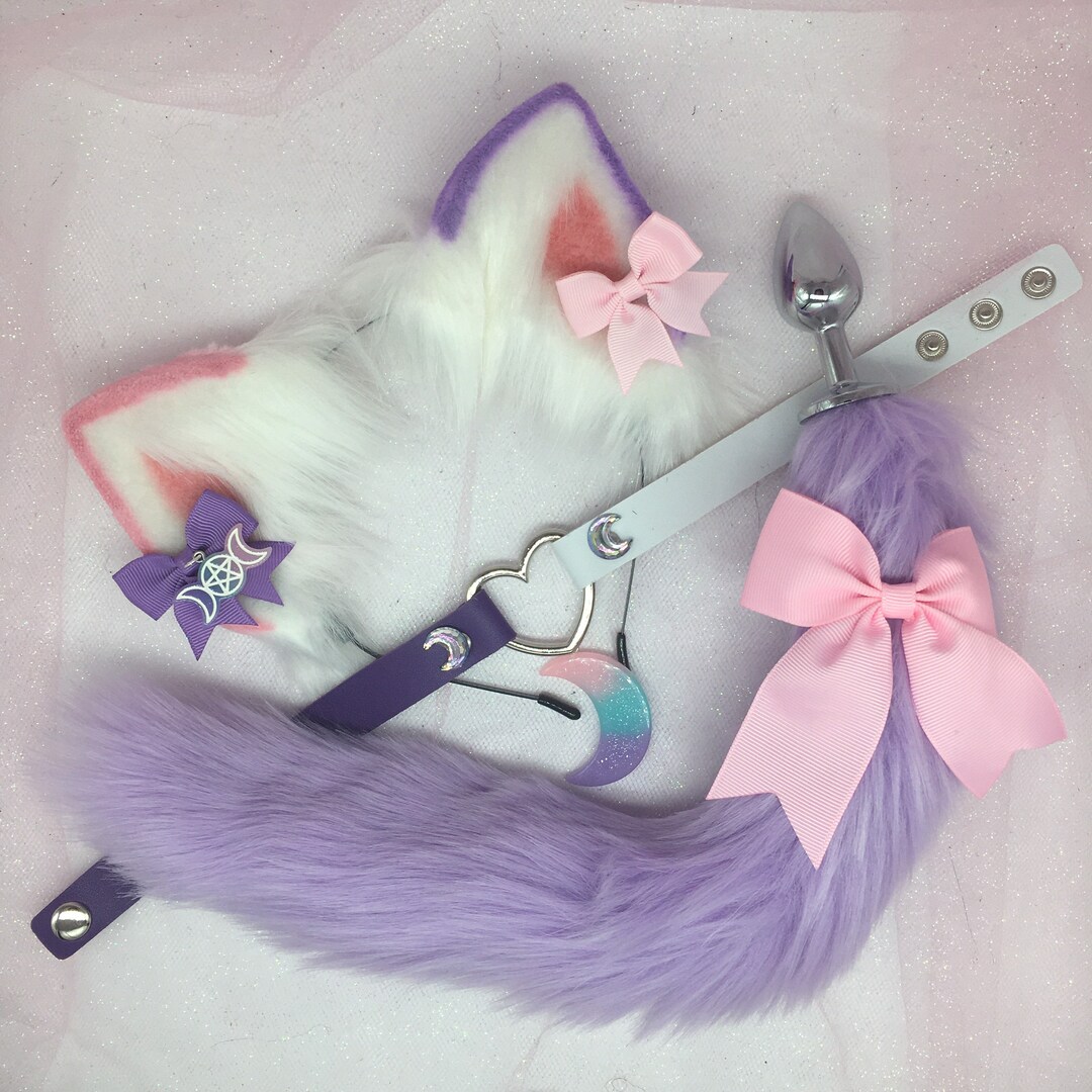 18 Mature Pet Play Starter Set Fox Kitty Pink Purple Ears - Etsy