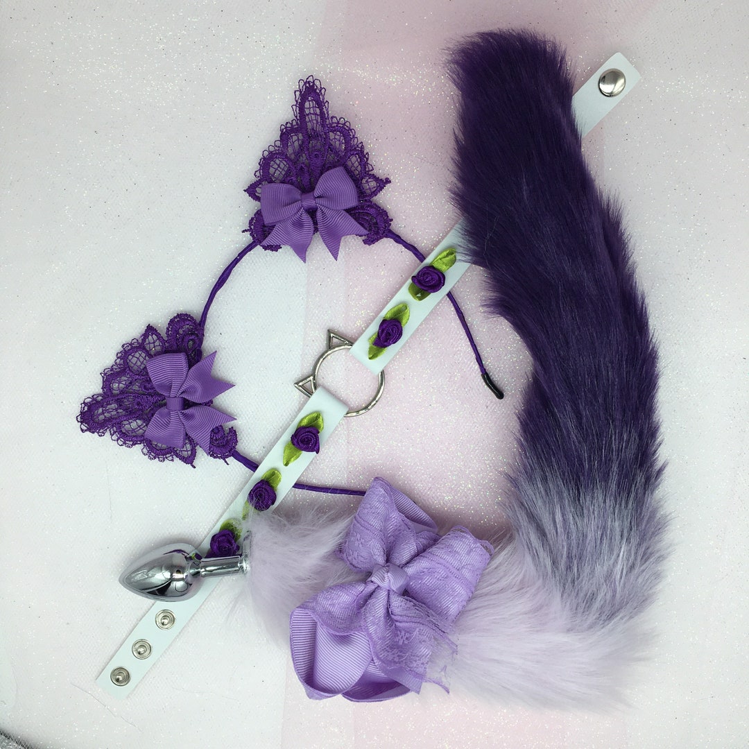 18 Mature Pet Play púrpura blanco Starter Set rosa púrpura Fox Kitty ...