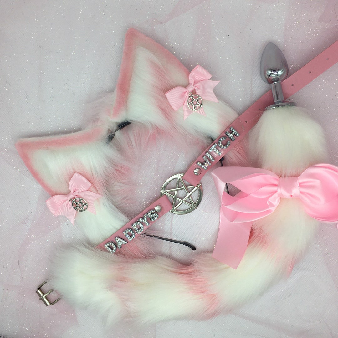18 Mature Pet Play Starter Set Fox Kitty Pink White Ears - Etsy