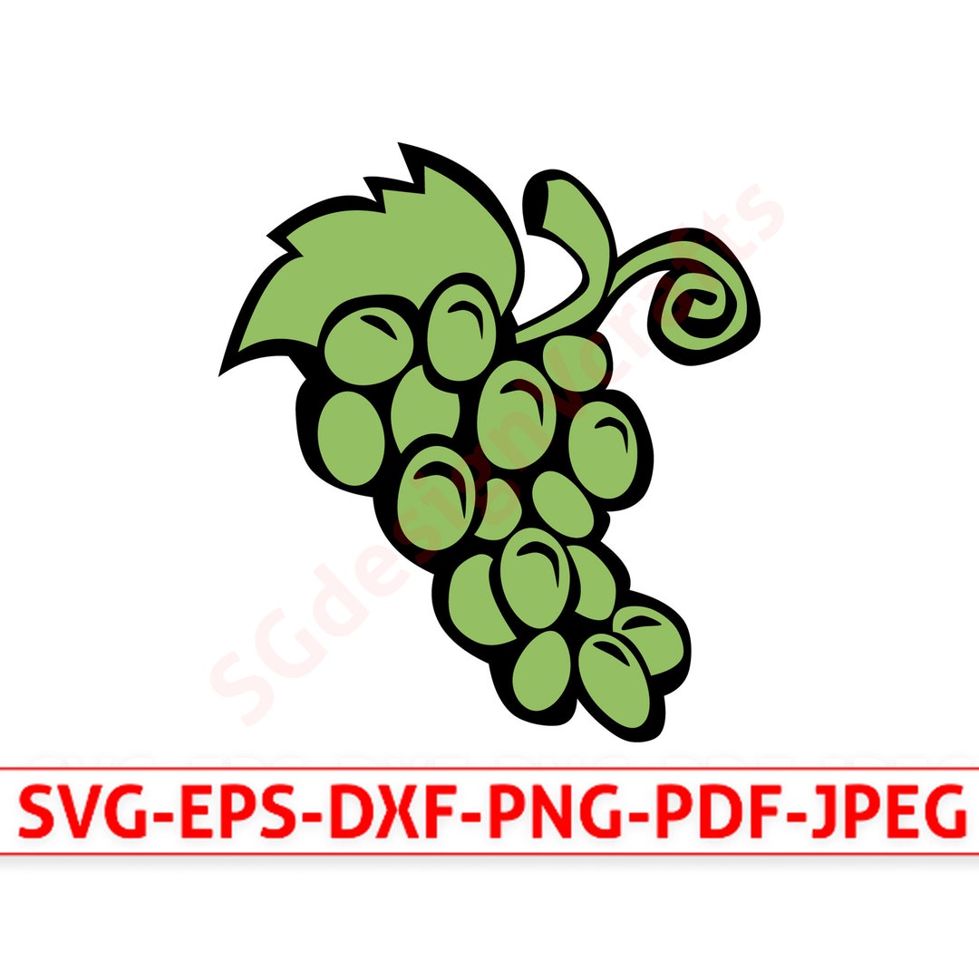 Green Grapes SVG, Grapes Layered SVG, Grapes Cut File, Grapes Clipart ...