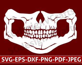 Skeleton Face Svg | Etsy