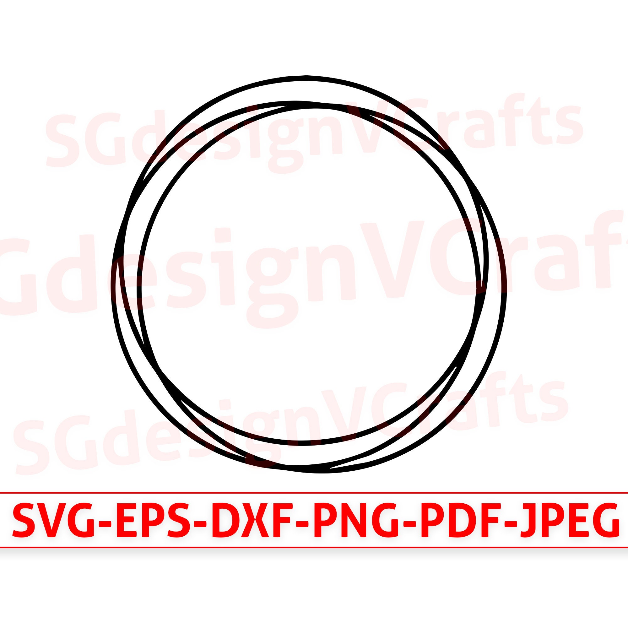 Marco de círculo svg Círculo de bocetos svg Círculo svg - Etsy España