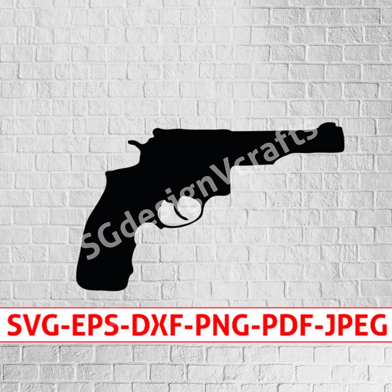 Revolver SVG, Handgun SVG, Pistol Cut File, Gun SVG, Hand Gun Clipart ...