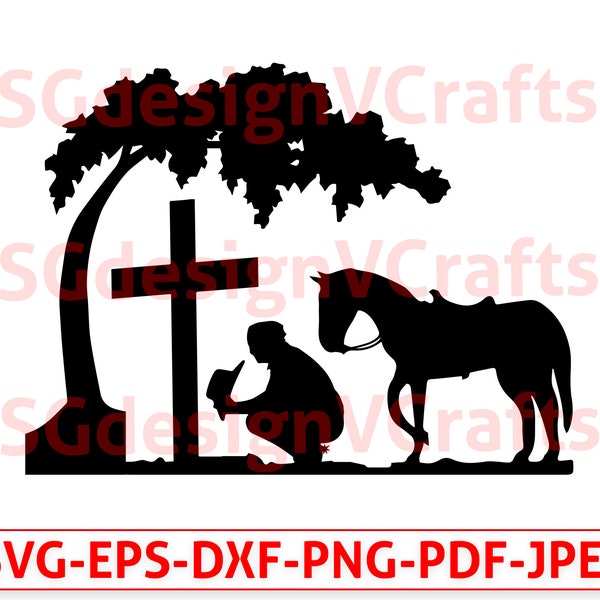 Praying Cowboy Svg - Etsy