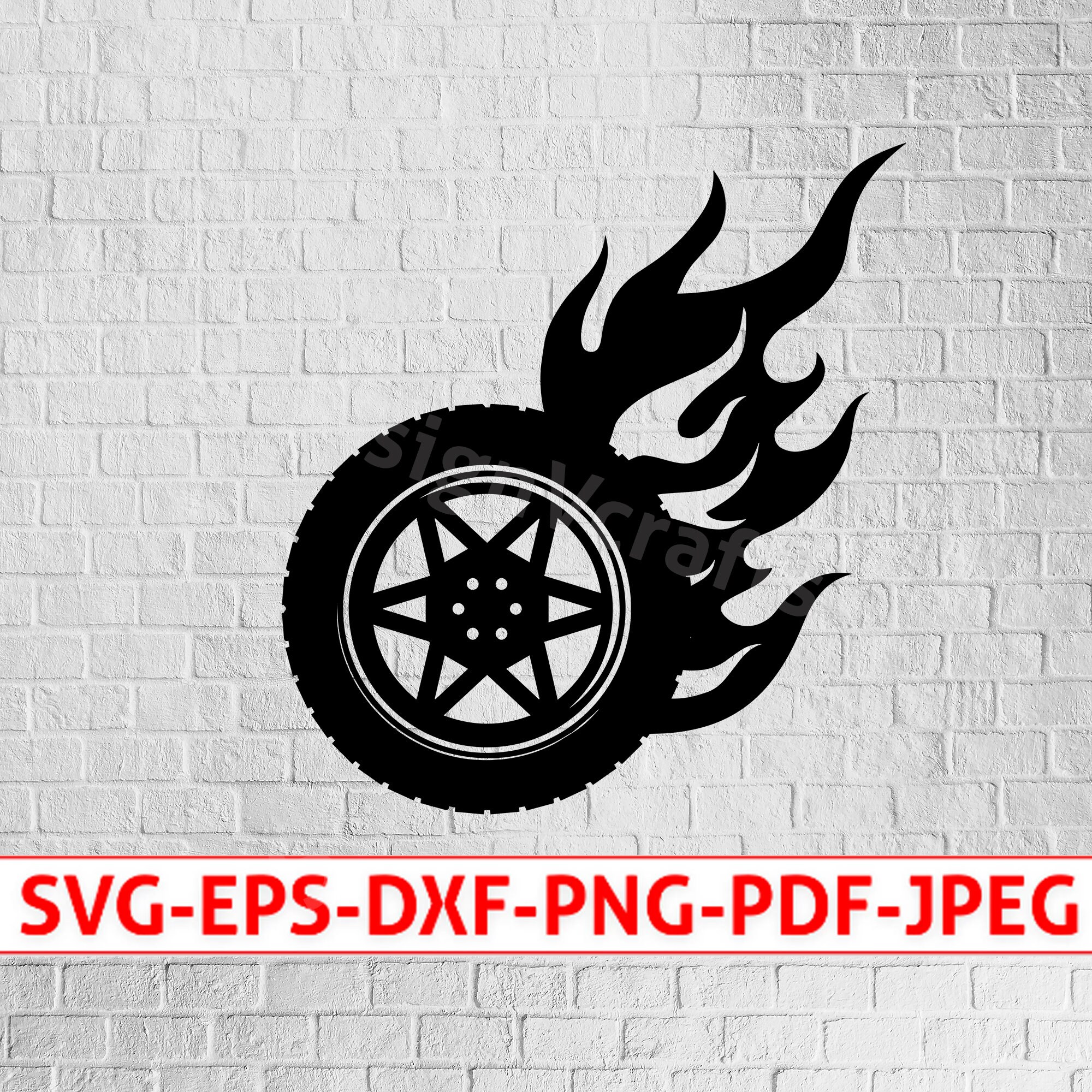 Fire Wheel Svg Wheels Svg Burning Wheel Png Racing Cut Etsy