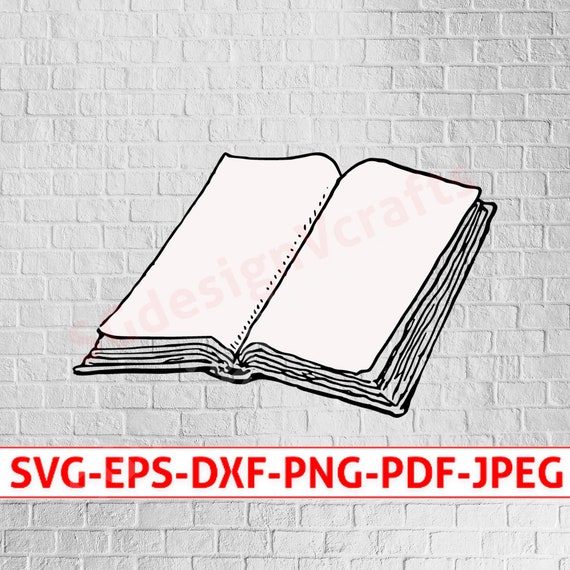 Book SVG Vintage Book SVG Open Page Book Silhouette Book - Etsy Ireland