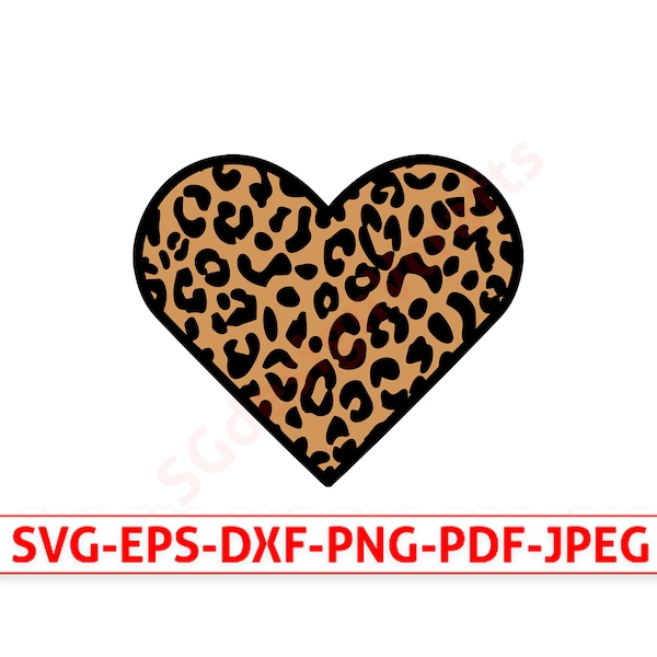 Leopard Heart Svg - Etsy