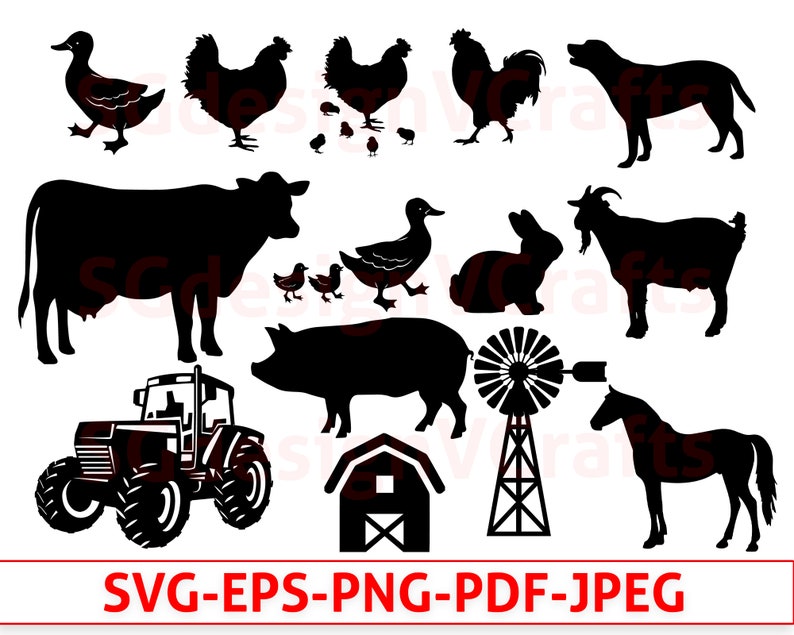 Animal 7SVG Farmhouse SVG Bundlefarm Animals Svg Filefarm - Etsy
