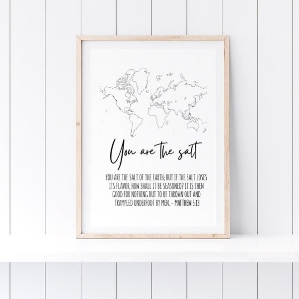 Christian World Map Wall Art - Etsy
