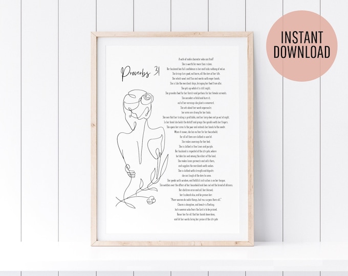 Proverbs 31:10 She is Worth Far More Than Rubies, Blush Pink Art Print ...