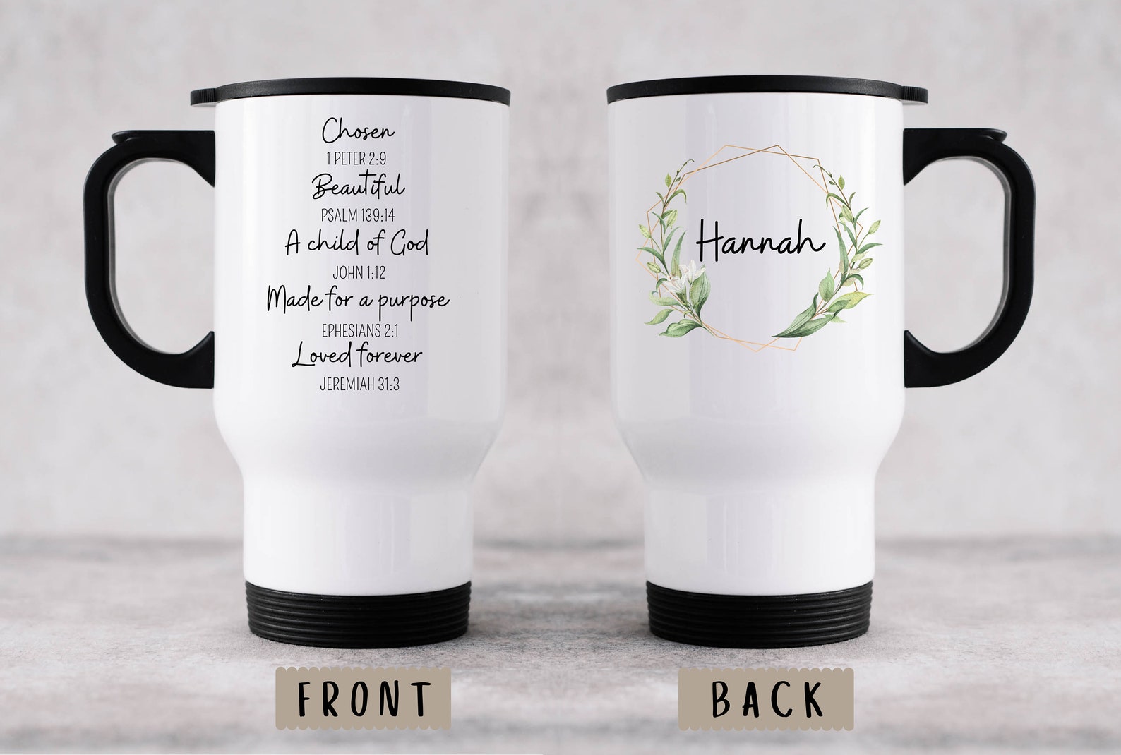 Personalized Bible Verse Travel Coffee Mug,christian Women Faith Travel ...