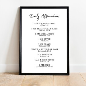 Christian Affirmations Wall Art,christian Gifts,bible Verse ...