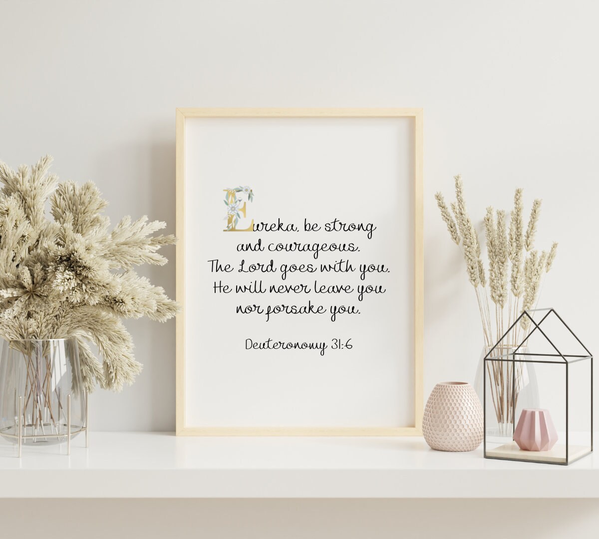 Be Strong and Courageous Bible Verse Wall Art,personalized Deuteronomy ...