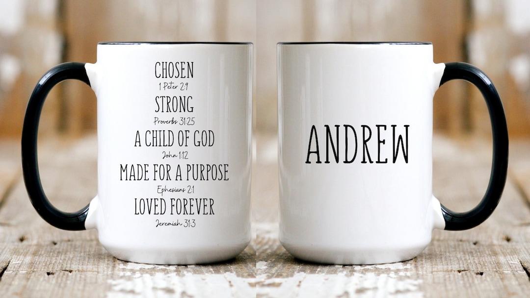 Personalized Bible Verse Coffee Mug Christian Men Mug Inspirational Mug ...