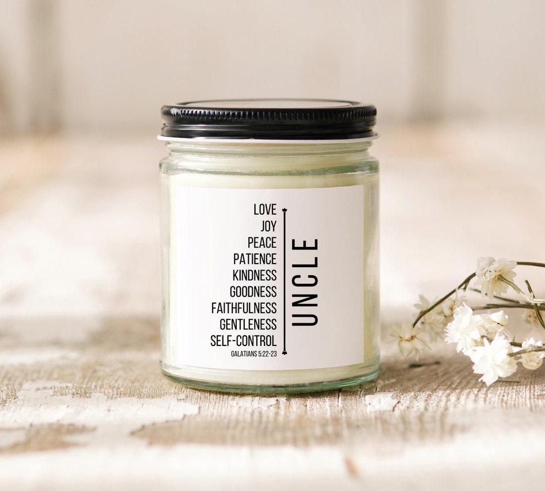 Fruits of the Spirit Candle Custom Christian Gift for Uncle Galatians 5 ...