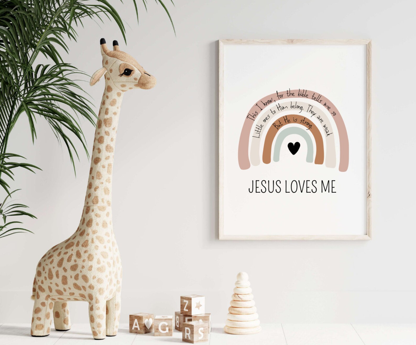 Jesus Loves Me Toddler Wall Art,kids Christian Gift,baby Room Decor ...