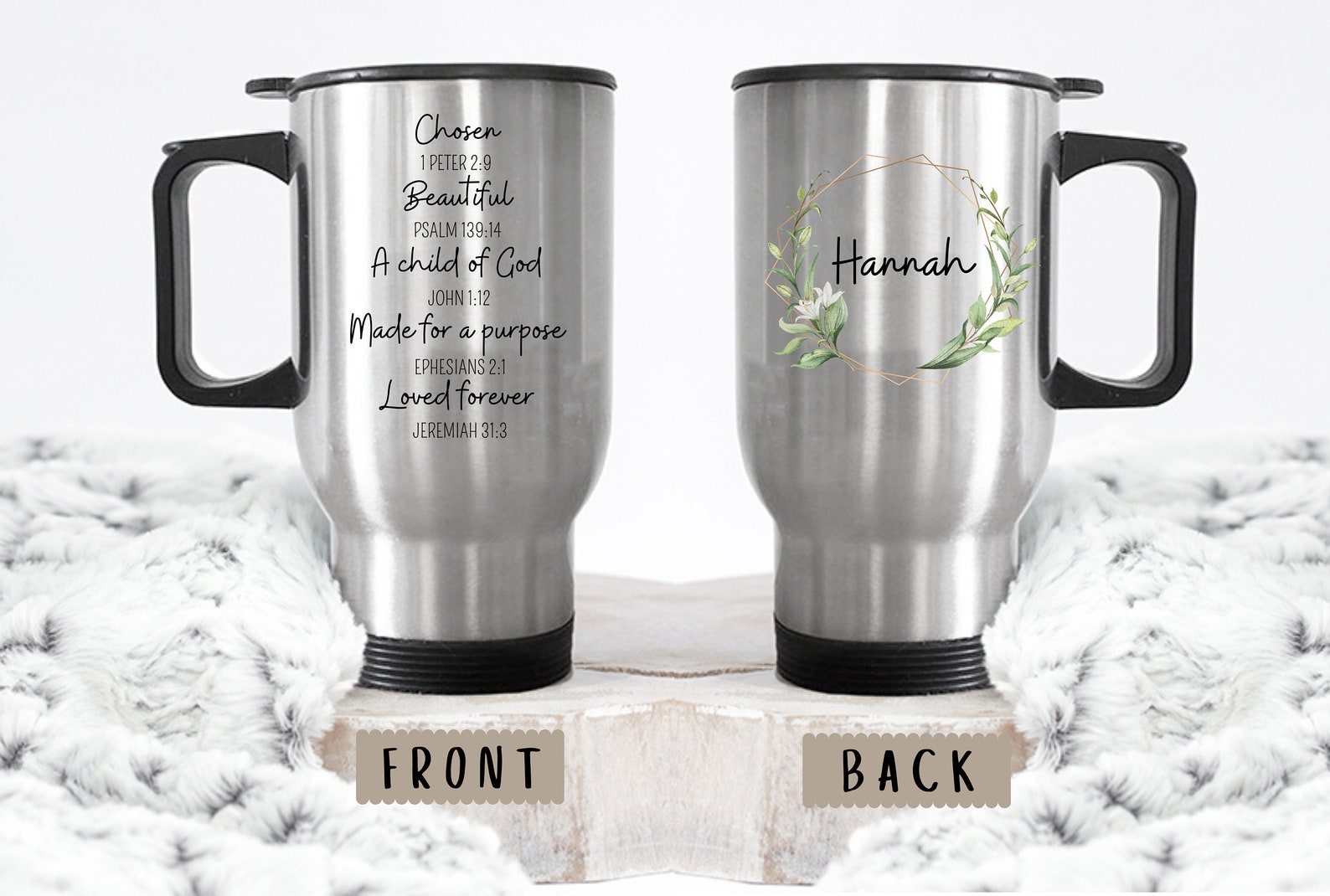 Personalized Bible Verse Travel Coffee Mug,christian Women Faith Travel ...