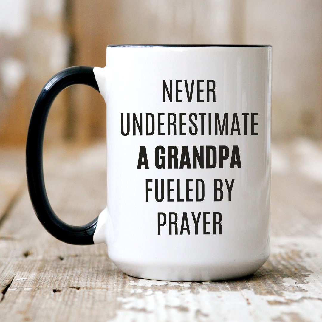 Grandpa Fueled by Prayer,first Time Grandpa Gifts,blessed Grandpa Mug ...