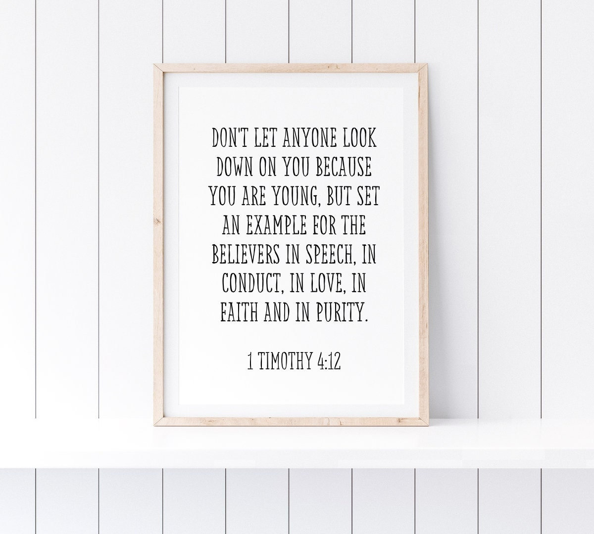 Christian Wall Art for Men,1 Timothy 4:12,scripture Wall Art,christian Gifts for Men,young ...