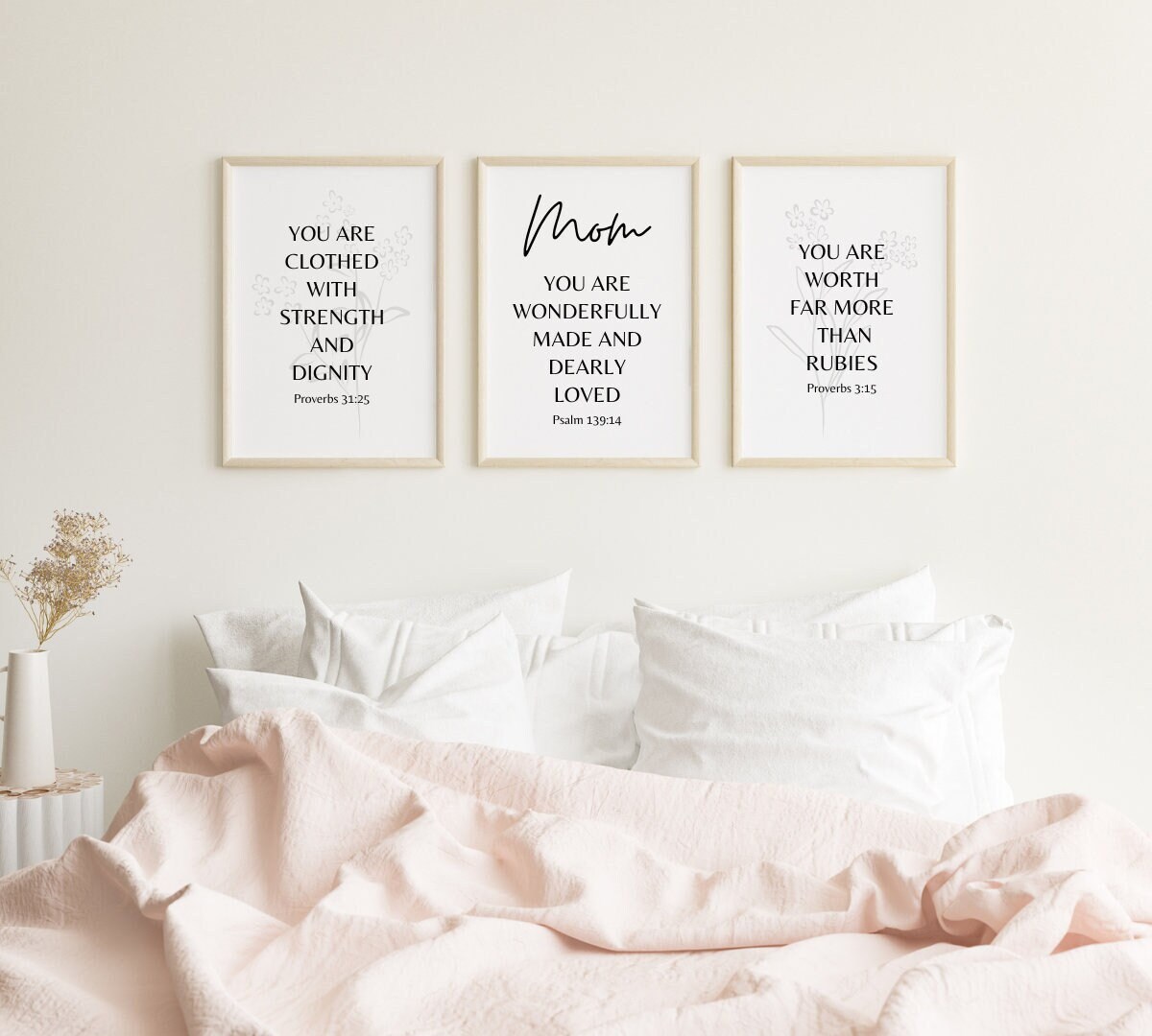 Christian Mom Wall Art Set Bible Verse Wall Art for Mom Christian Wall ...
