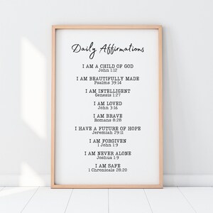 Christian Affirmations Wall Art,christian Gifts,bible Verse ...