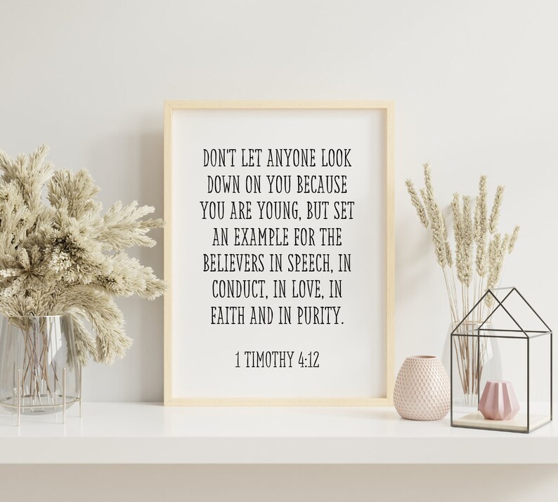 Christian Wall Art for Men1 Timothy 4:12scripture Wall - Etsy