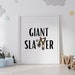 Giant Slayer Wall Art,funny Christian Decor for Kid,david and Goliath ...