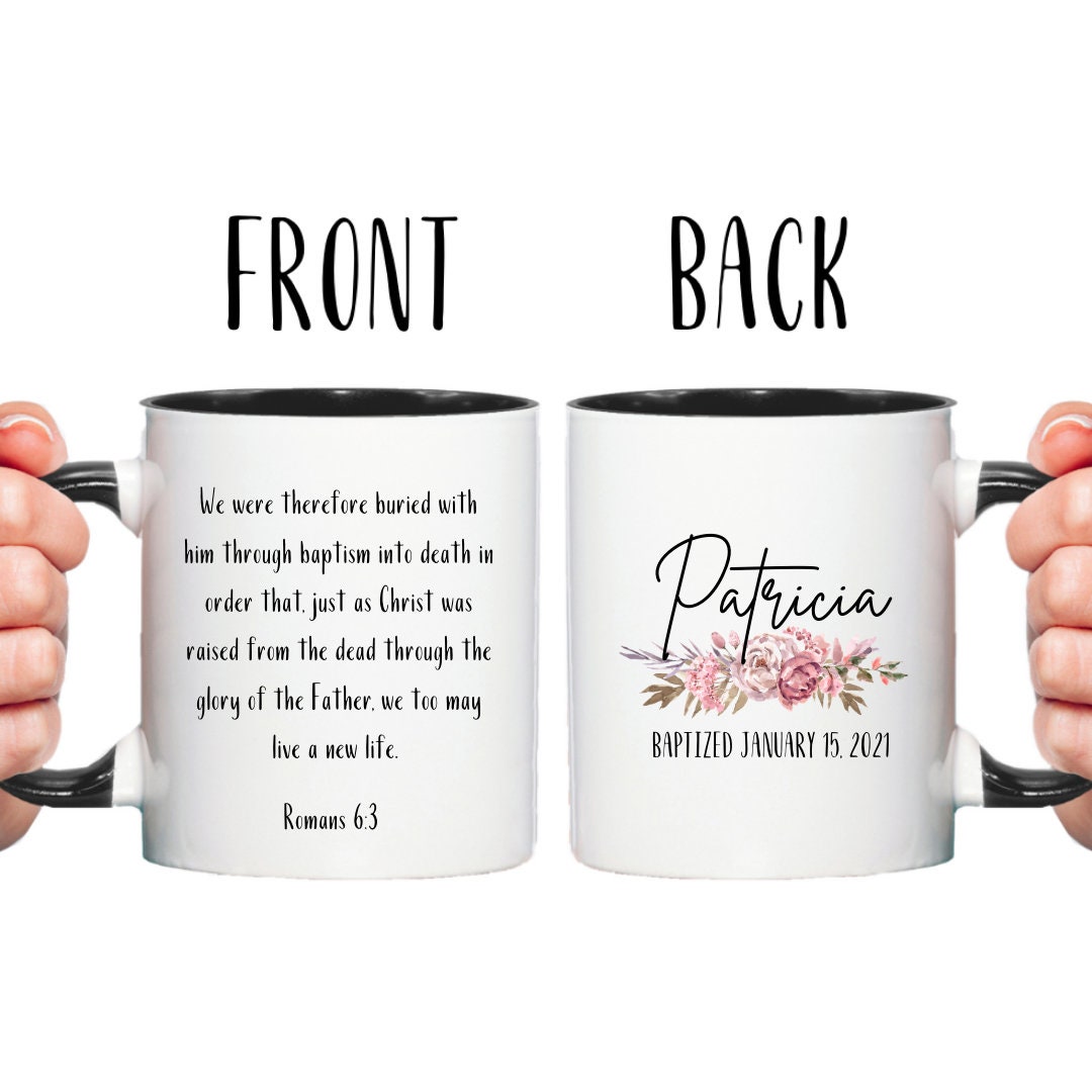 Baptism Custom Dates Coffee Mug,baptism Gift,faith Women Christian Mug ...