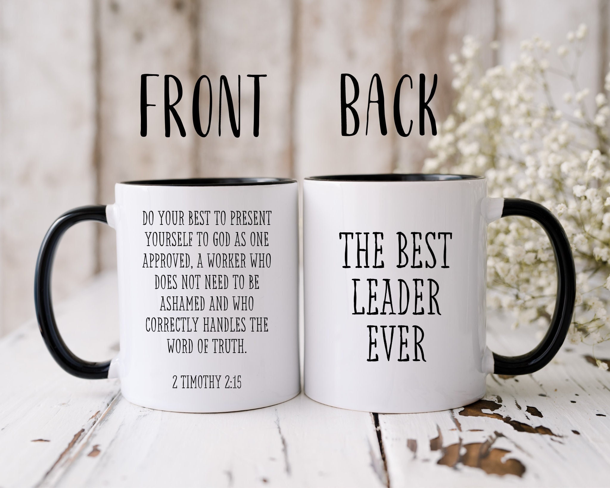 The Best Leader Mug for Men,2 Timothy 2:15 Leader Bible Verse Gift ...
