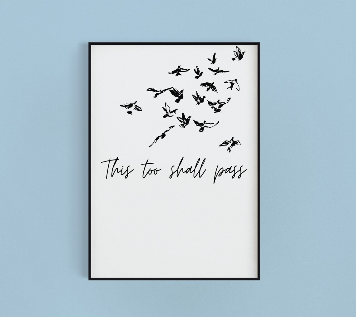 This Too Shall Pass Quote, Art, Modern Wall Art, Sympathy Gift, Digital ...