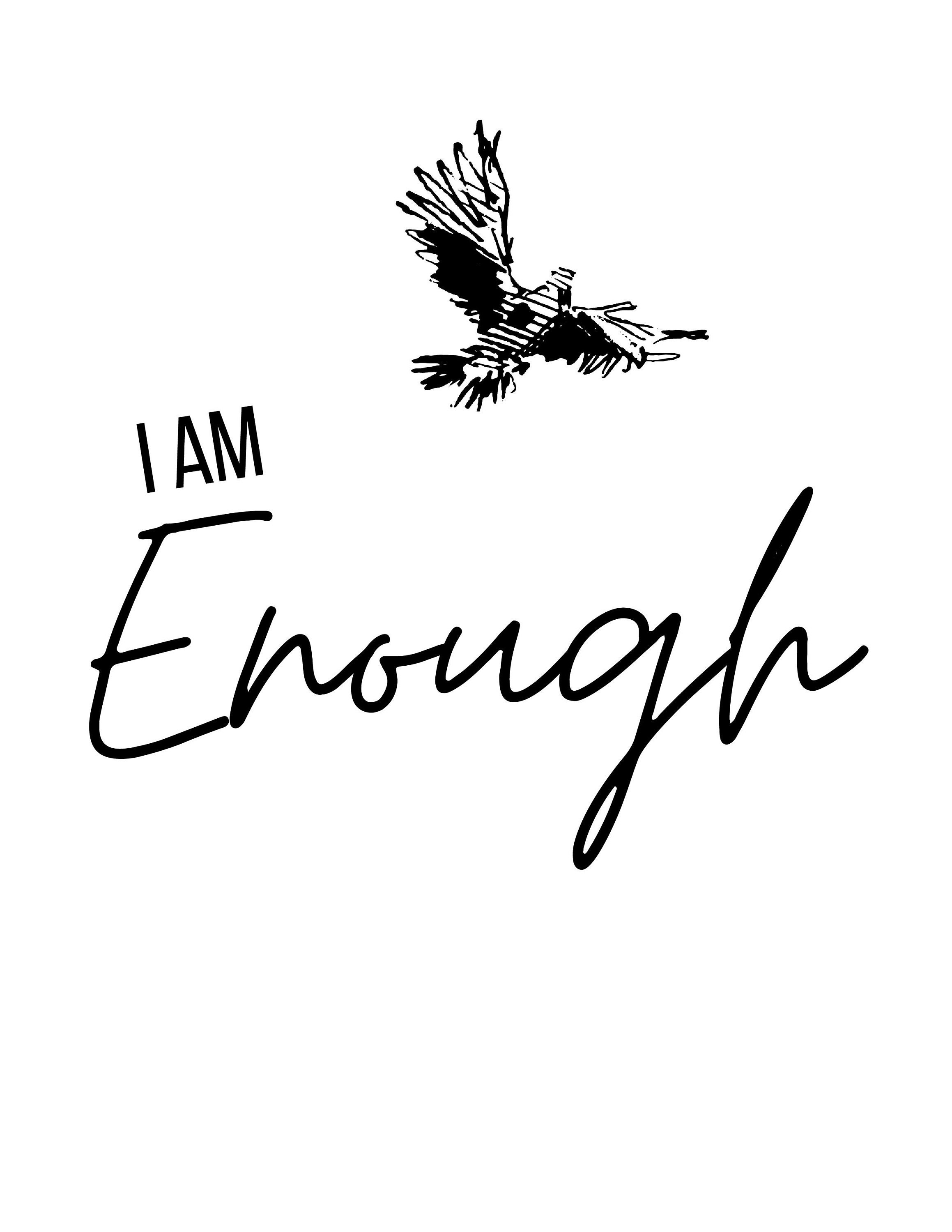 I Am Enough T-SHIRT VECTOR , Positive Affirmation Gift, Vector ...