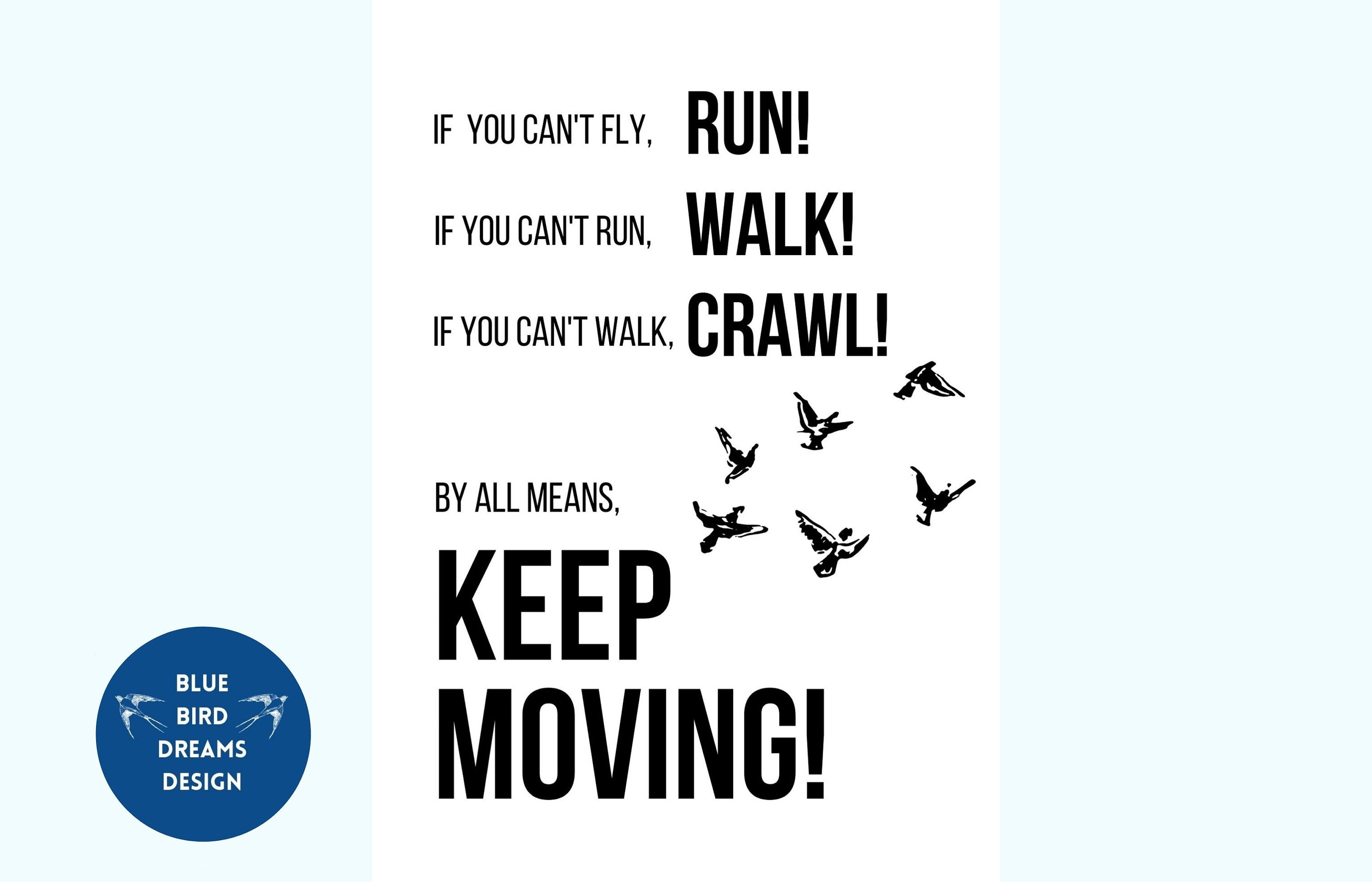 If You Can't Fly Then Run, INSPIRING WALL ART for Him, Neutral Design ...