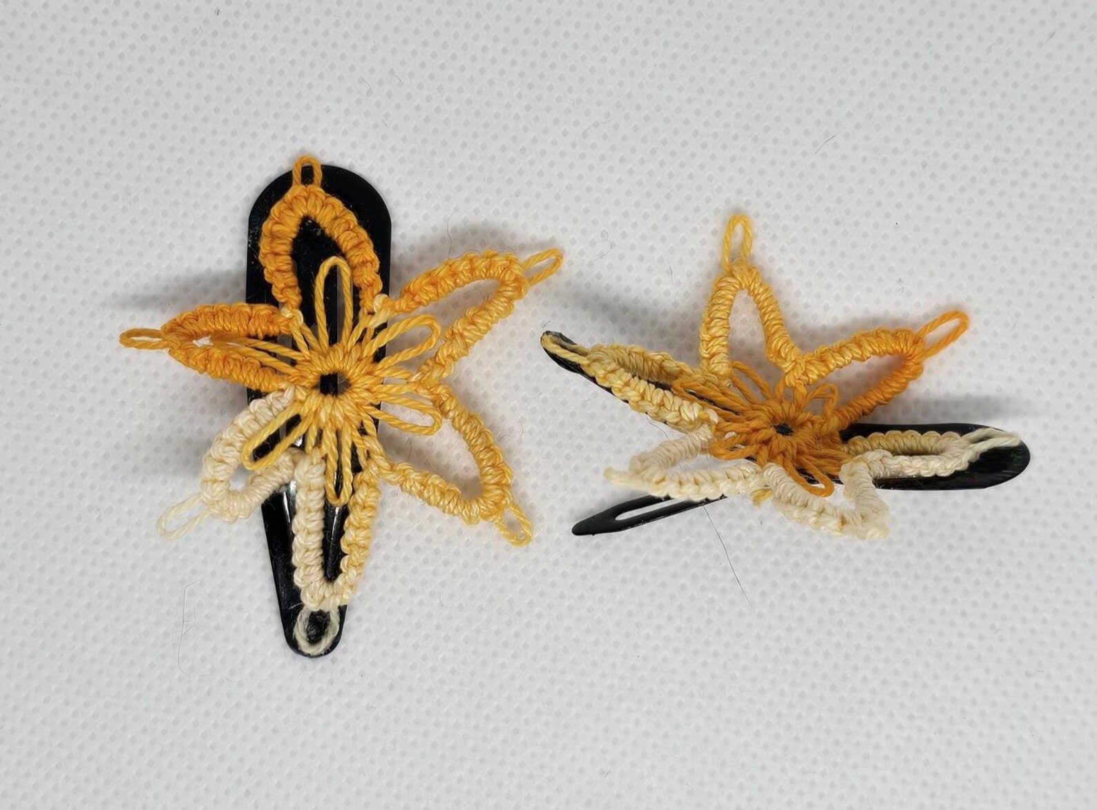 Tatted Star Barrettes - Etsy