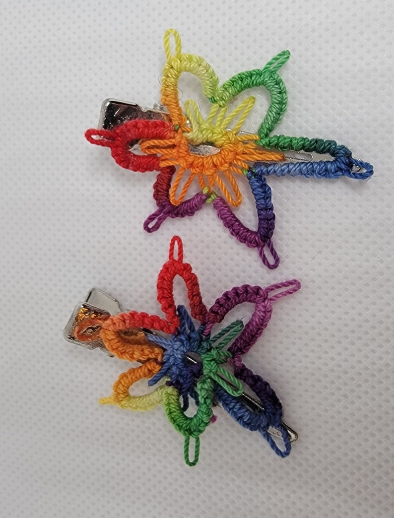 Tatted Star Barrettes - Etsy