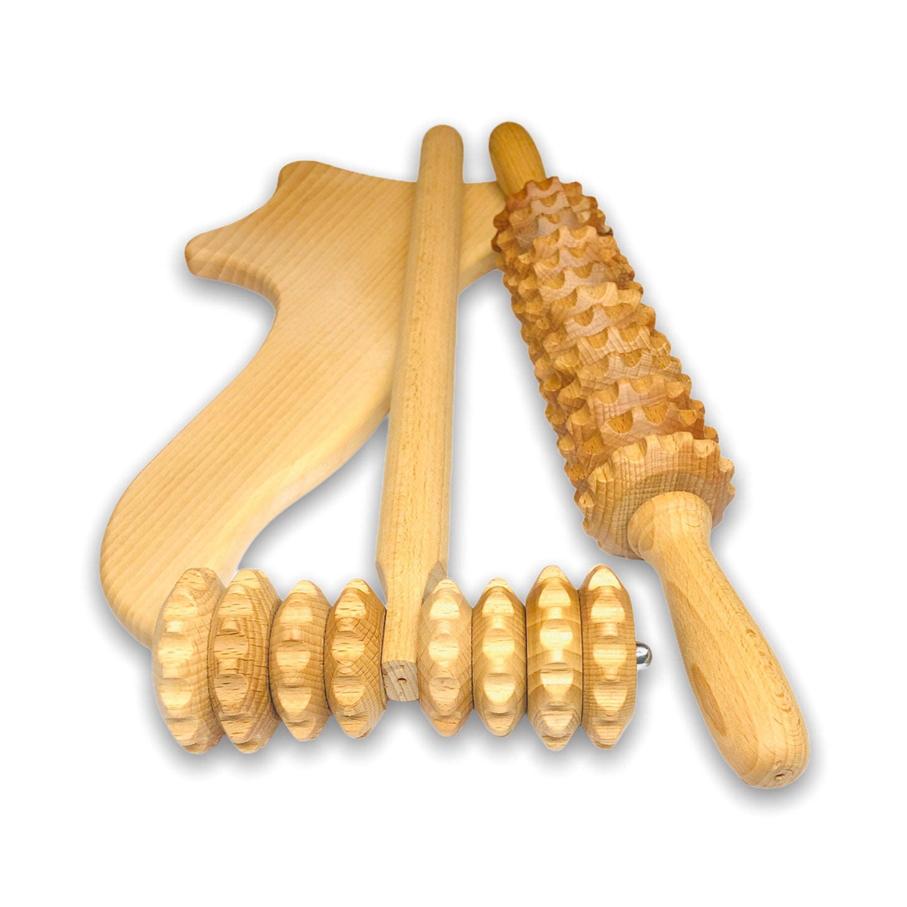 Massage Tools Set No. 6 - Set for Anti Cellulite Maderotherapy - Wooden ...